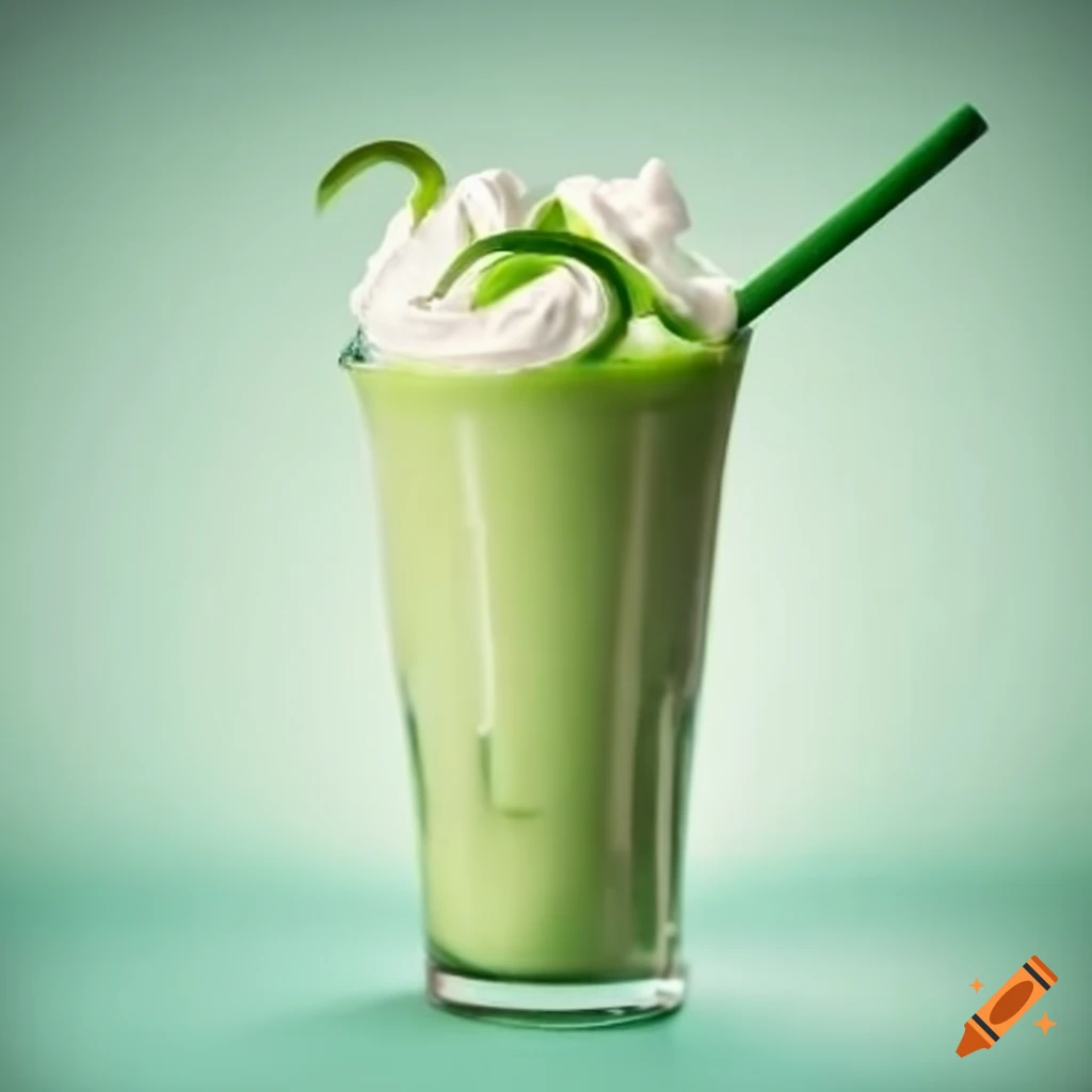 Milkshake with green onion and whip cream on Craiyon