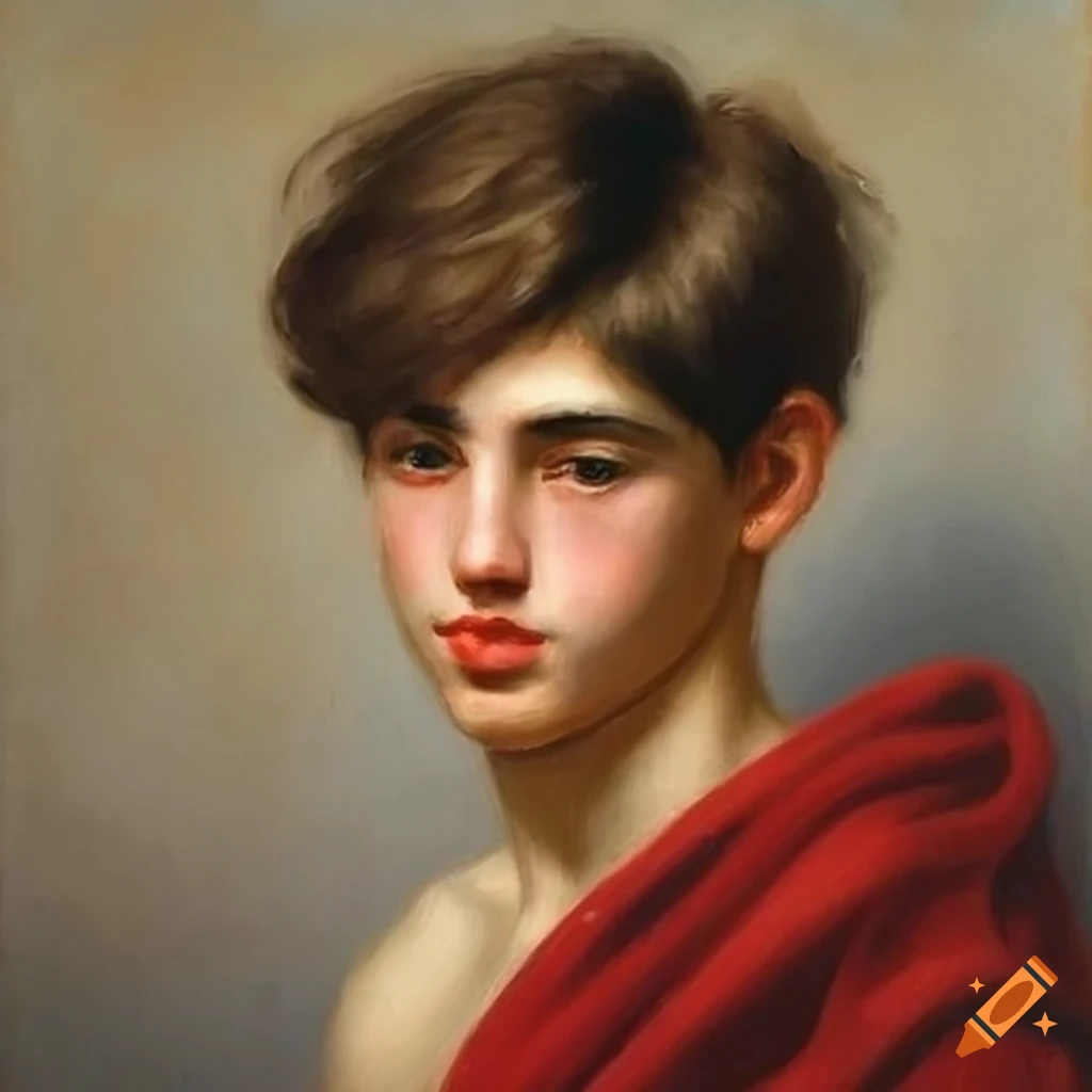 Detailed oil painting of young greek god on Craiyon