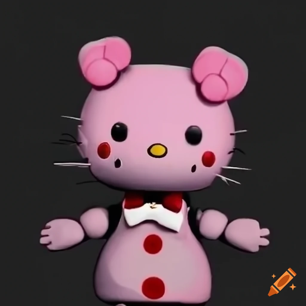 Hello kitty in five nights at freddy's crossover on Craiyon