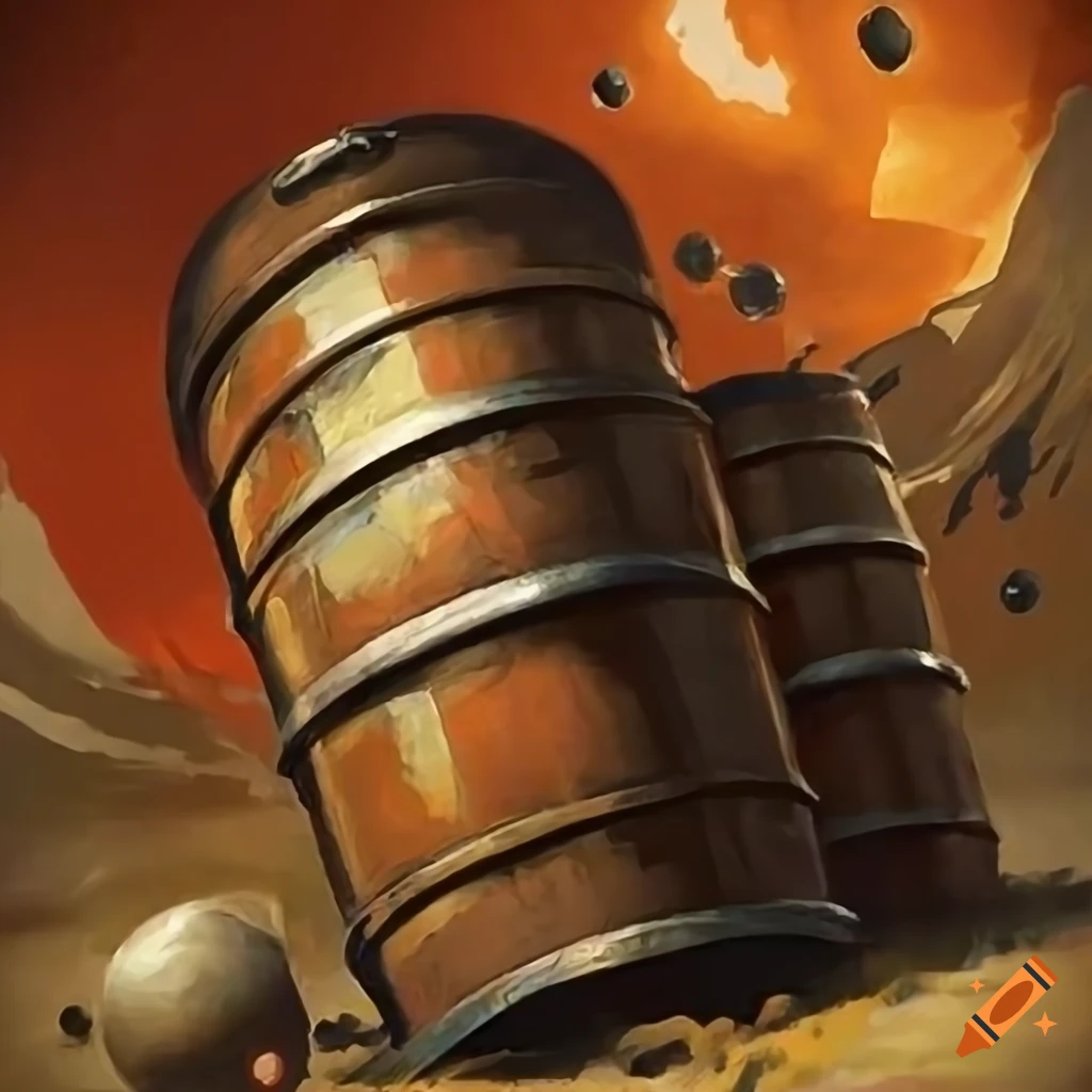 Vintage game card images of oil barrels