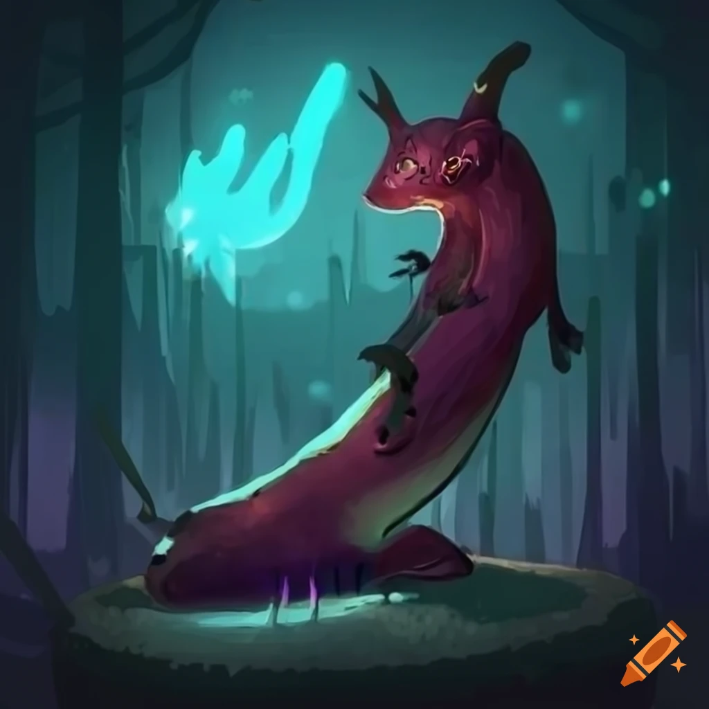 Illustration of the artificer slugcat from rain world on Craiyon