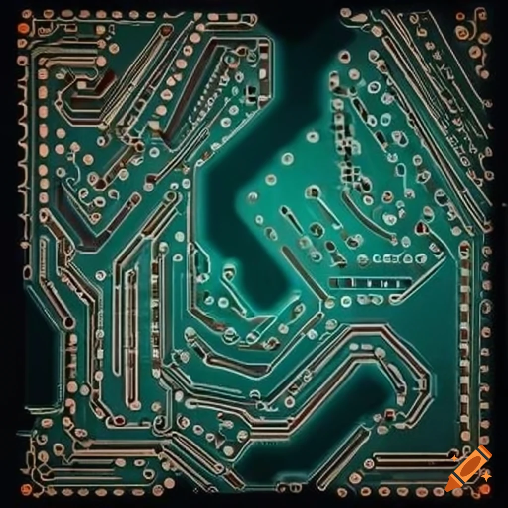 Pcb tracks in the shape of iran map on Craiyon