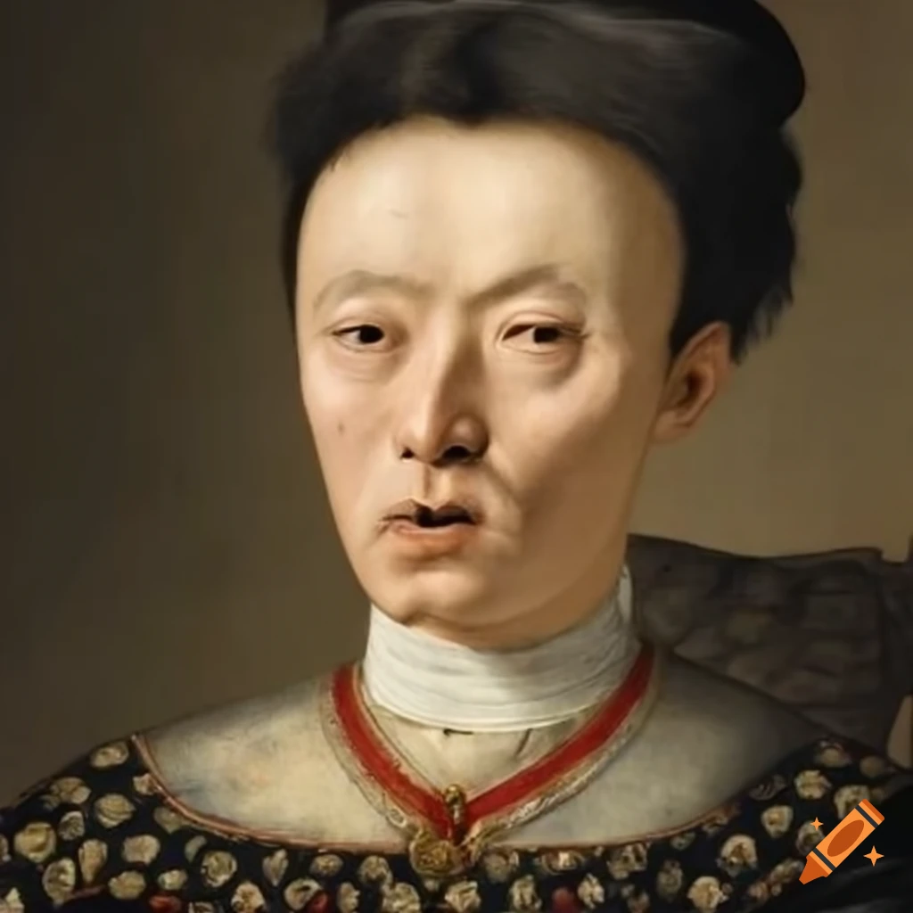 Portrait of a Chinese man with unique jaw structure on Craiyon