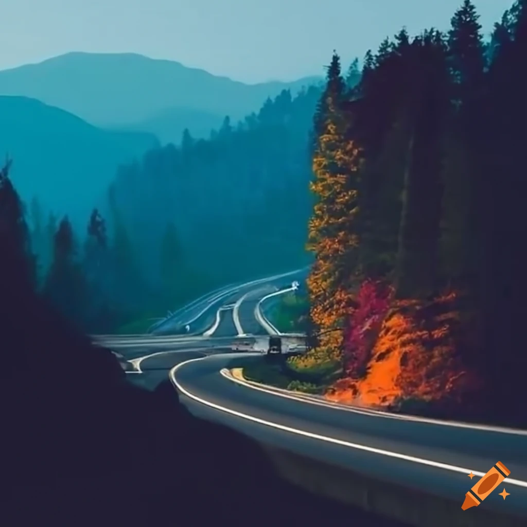 Car Driving On An Open Highway On Craiyon
