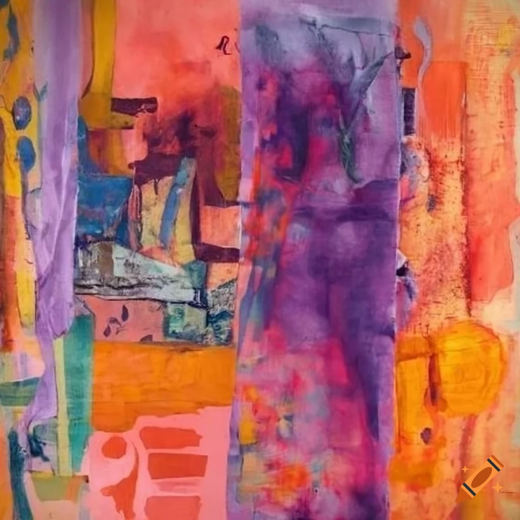 Mixed media artwork with newspaper and recycled paper on Craiyon