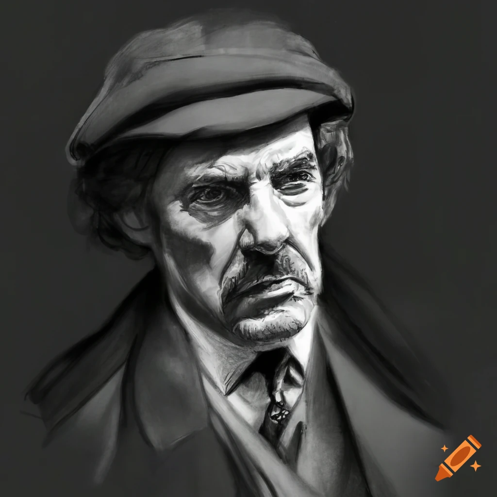 Sherlock holmes charcoal drawing