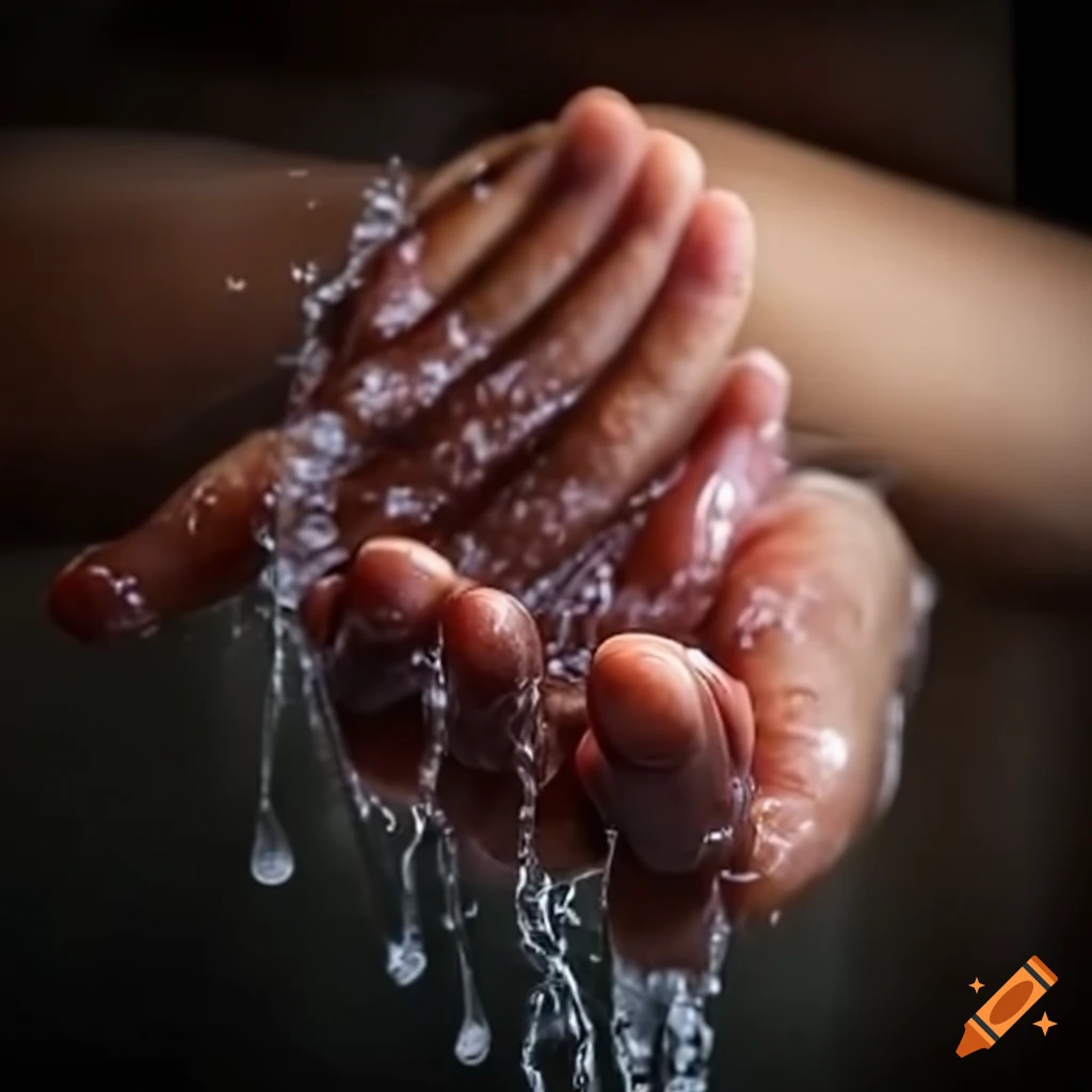 Illustration of handwashing