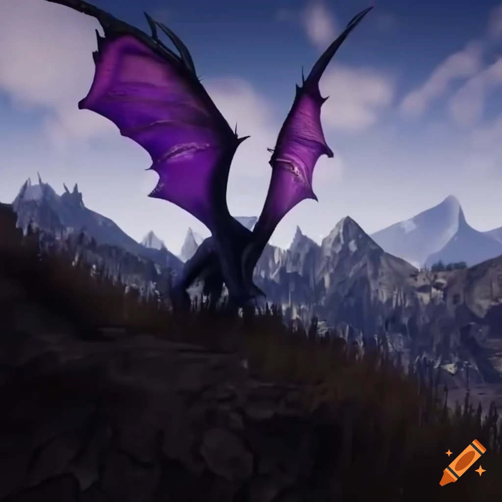 Unreal engine 5 black alien dragon in grassland on Craiyon