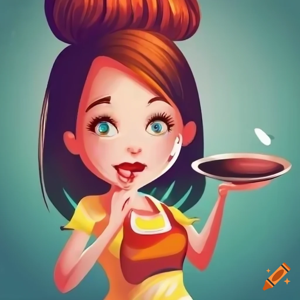 Logo of a woman cooking on a pan on Craiyon