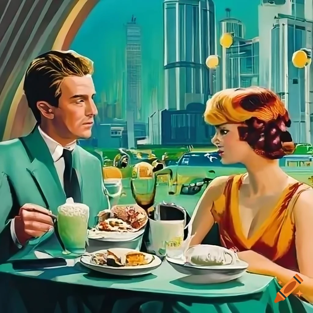 Retro movie poster inspired by Breakfast at Tiffany's on Craiyon