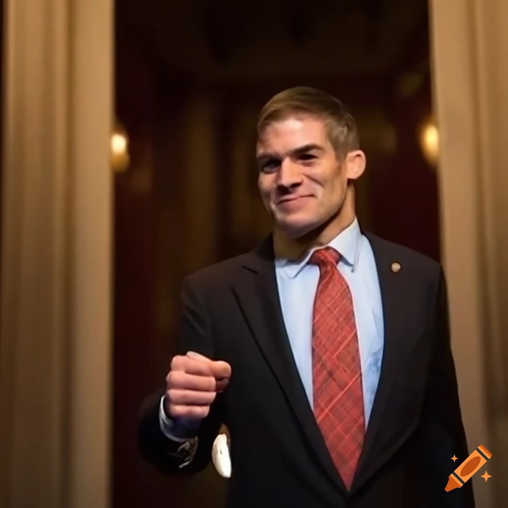 Congressman jim jordan wrestling in congress on Craiyon