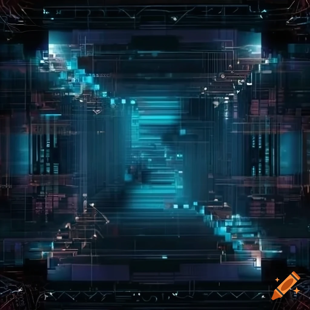 Sci-fi square screen with social network icons