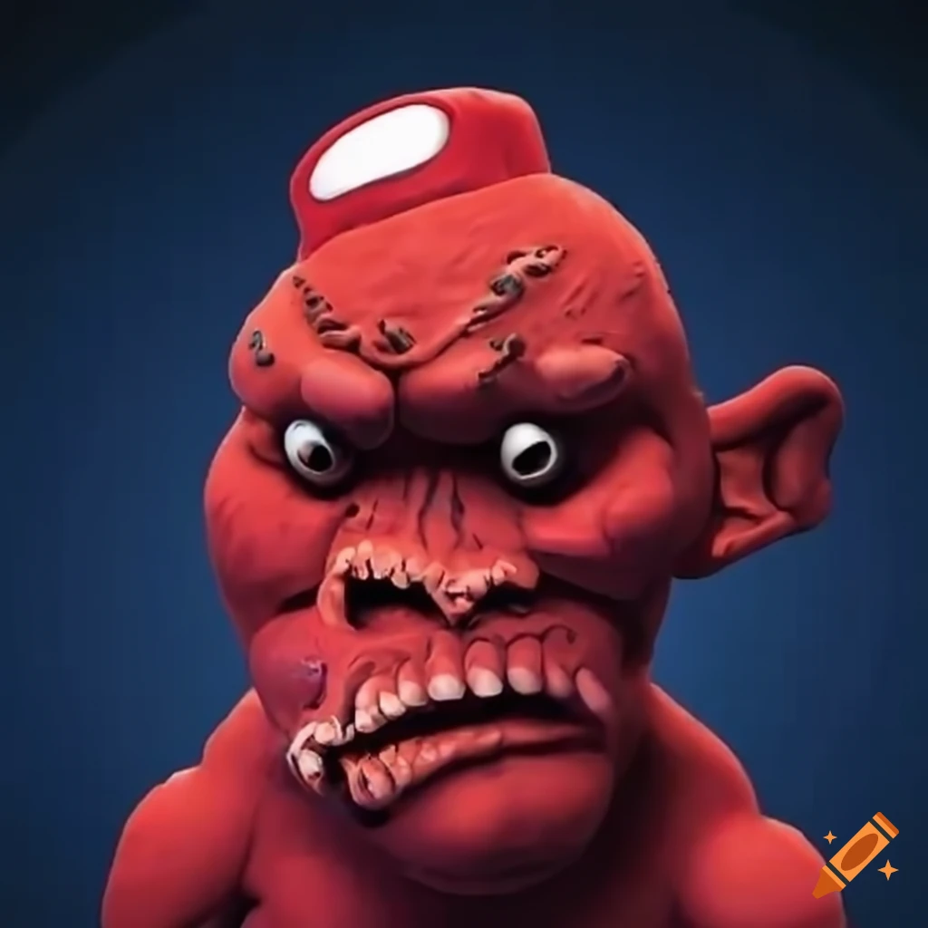 Big angry red man on Craiyon
