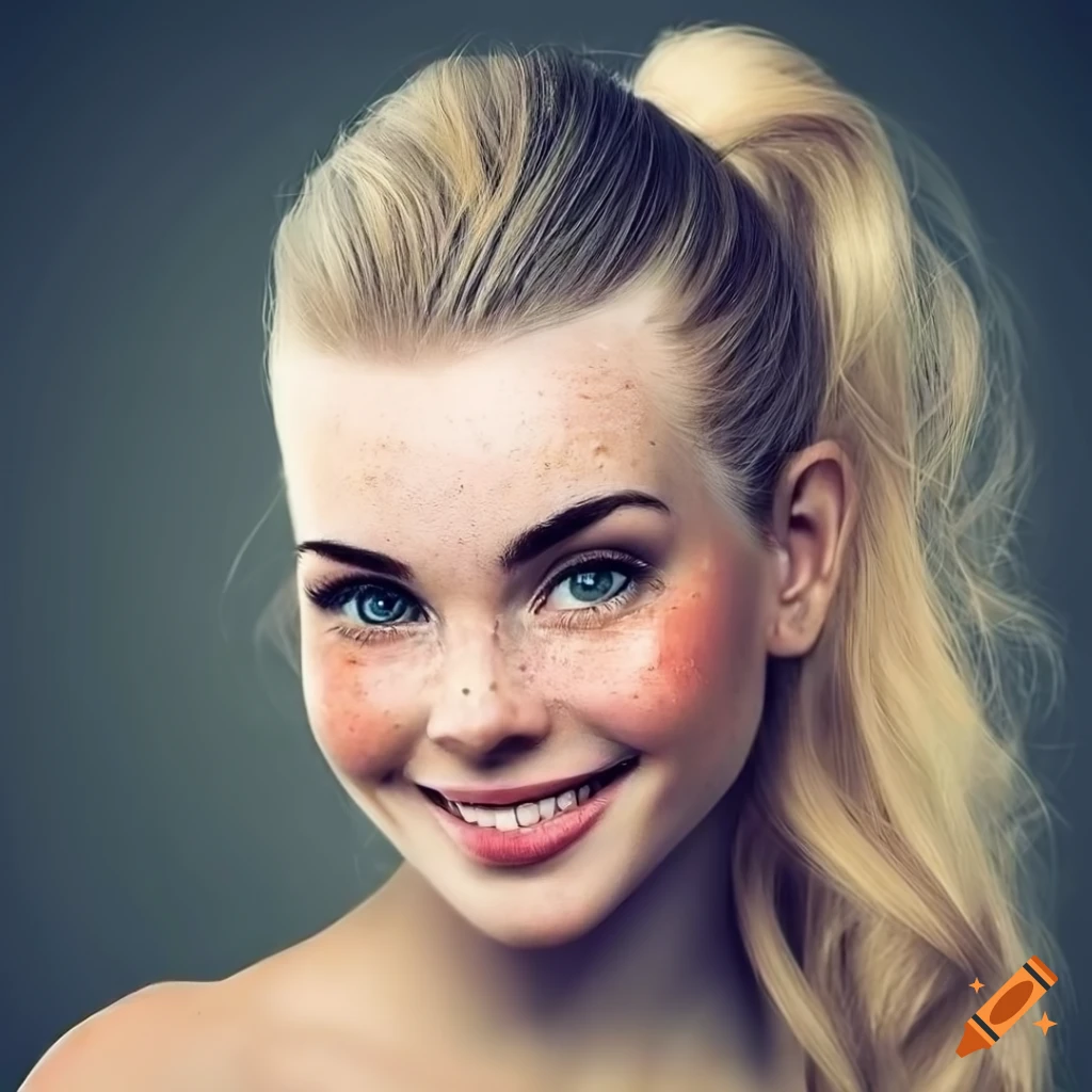 High resolution portrait of a young woman with a beautiful smile on Craiyon