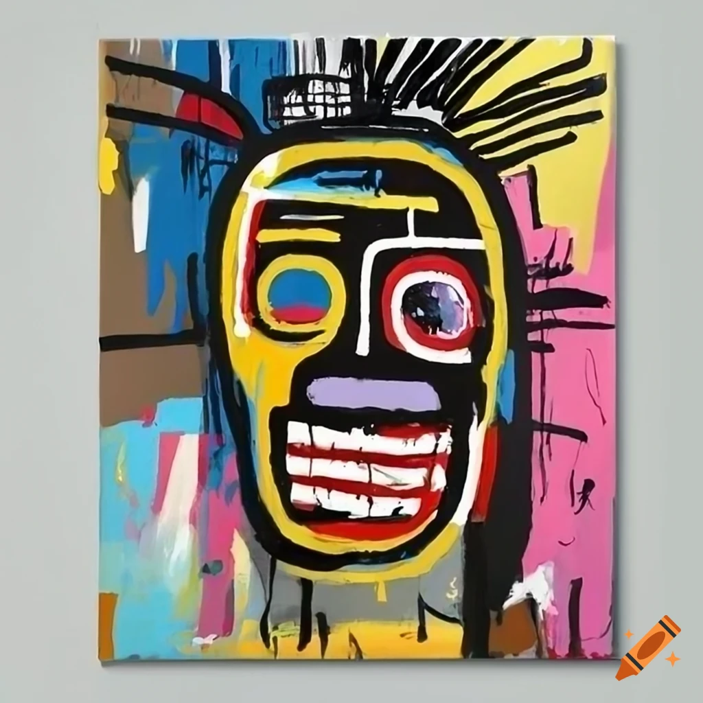 Tiger painting with basquiat-inspired symbols on Craiyon