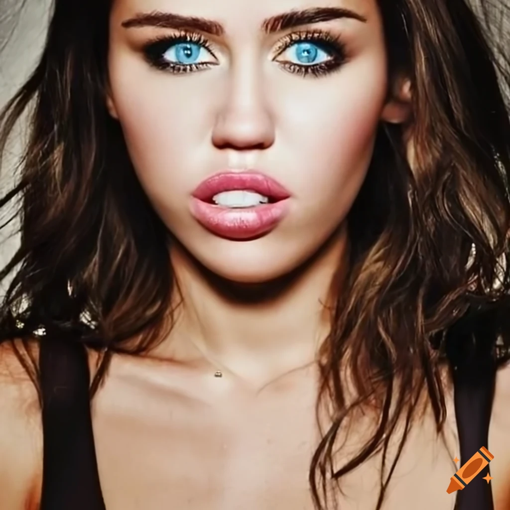 Portrait of a beautiful woman with tan skin and blue catlike eyes on Craiyon