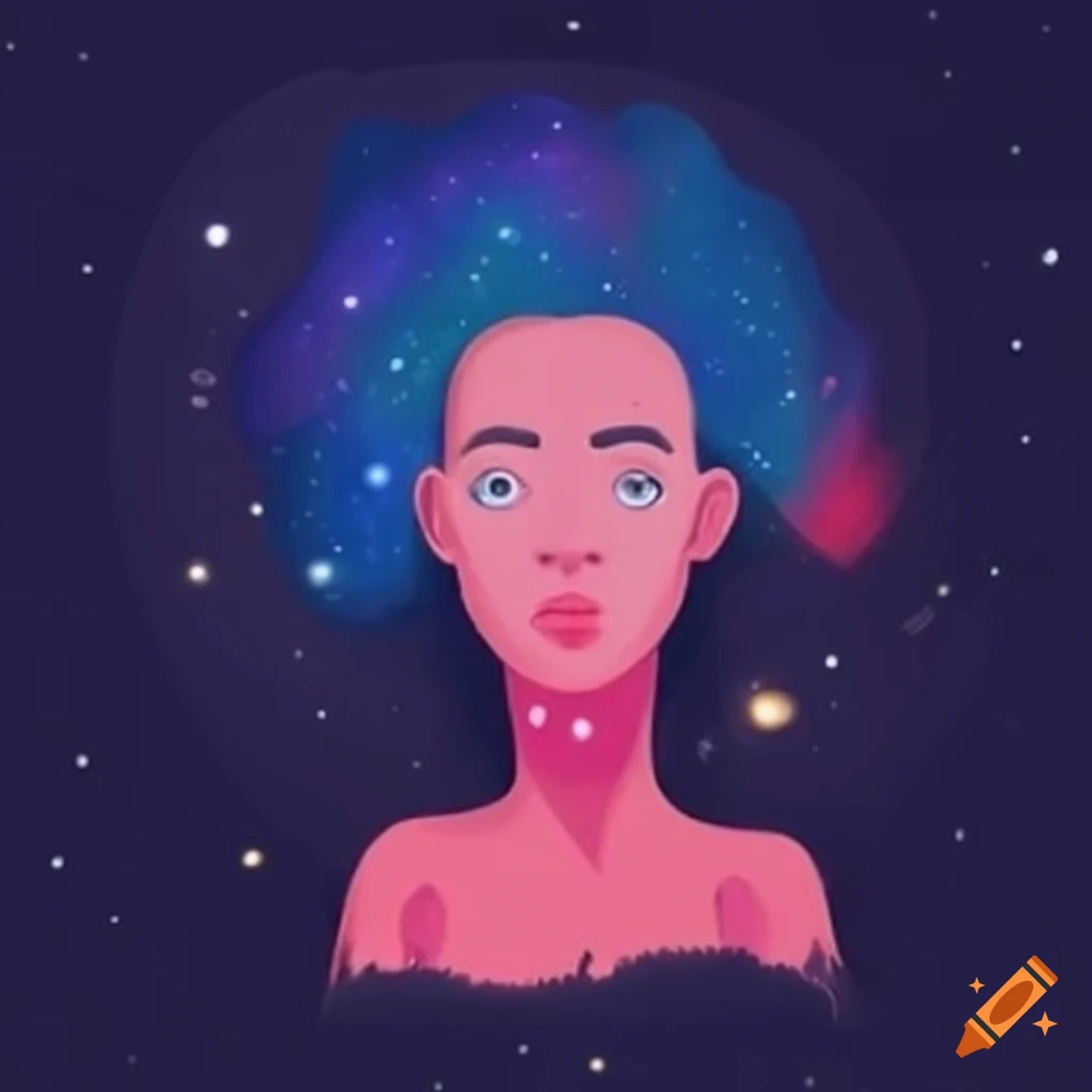 Person with galaxy-inspired hair