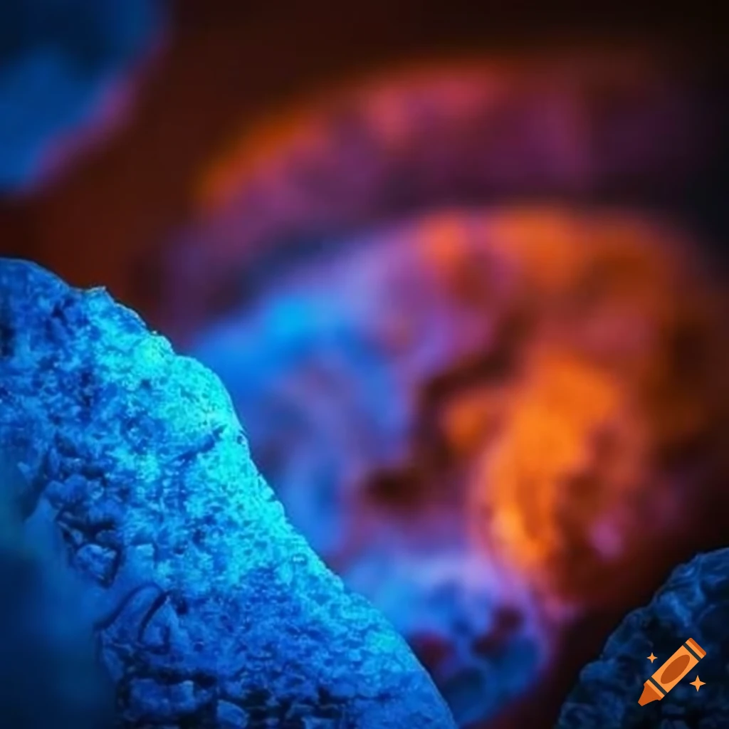 Unusual solid objects on a shelf in an old dark hotel room with strong ...