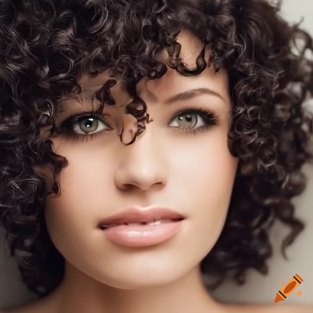 Realistic Portrait Of A Woman With Short Curly Hair On Craiyon