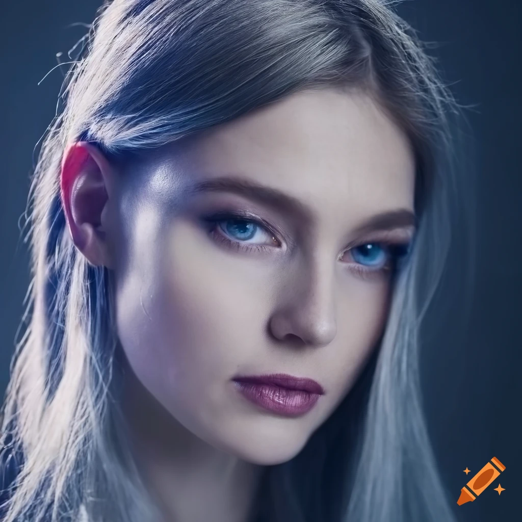 Intricate portrait of a beautiful model on Craiyon