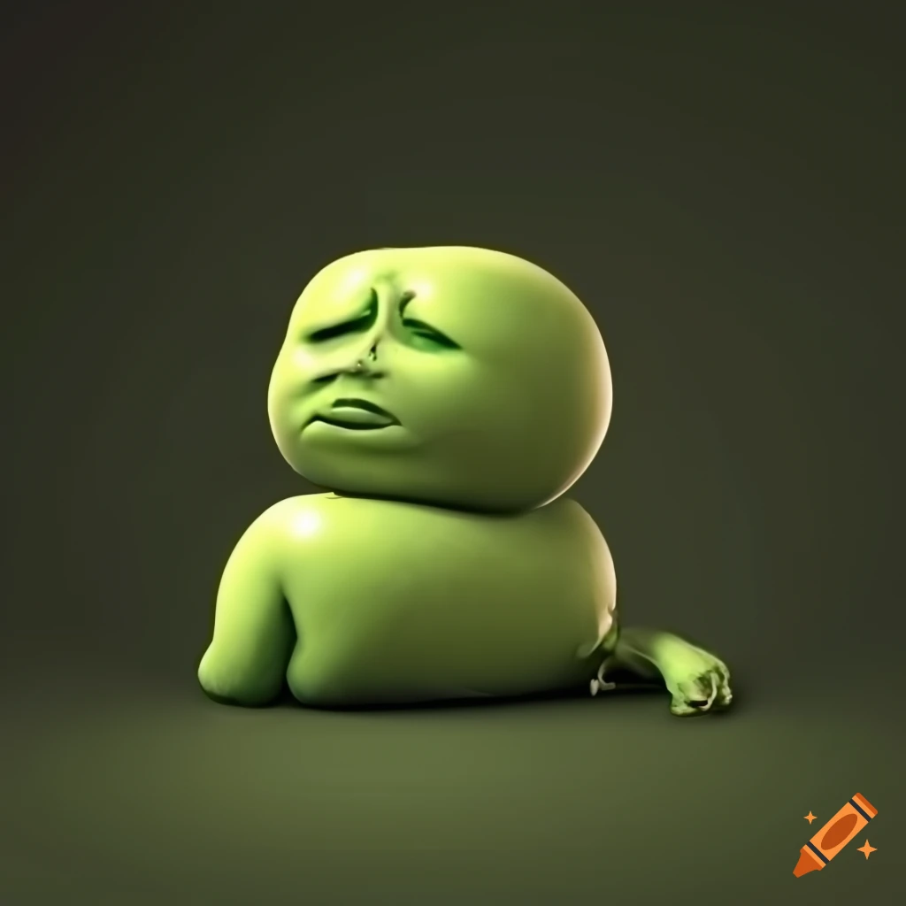 Humorous green bean character on Craiyon