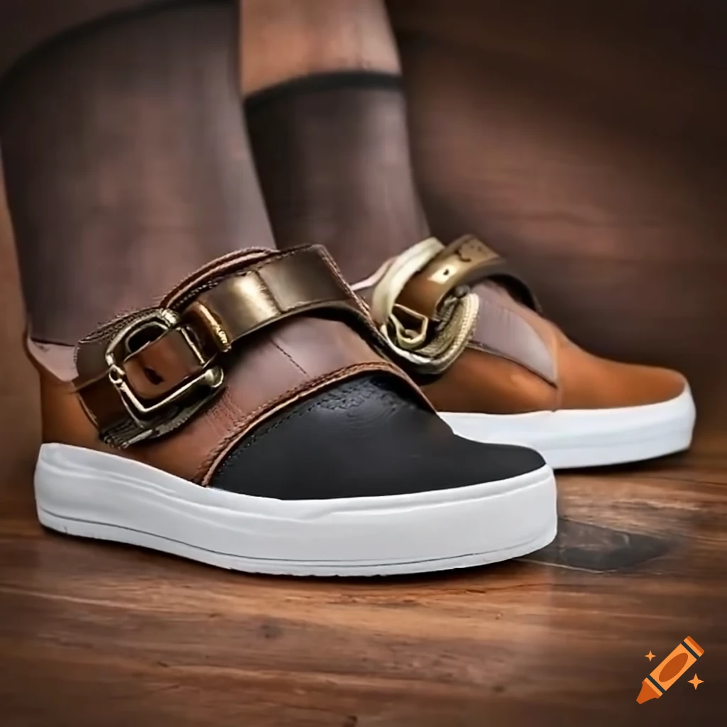 Stylish heely shoes with a bold buckle design on Craiyon