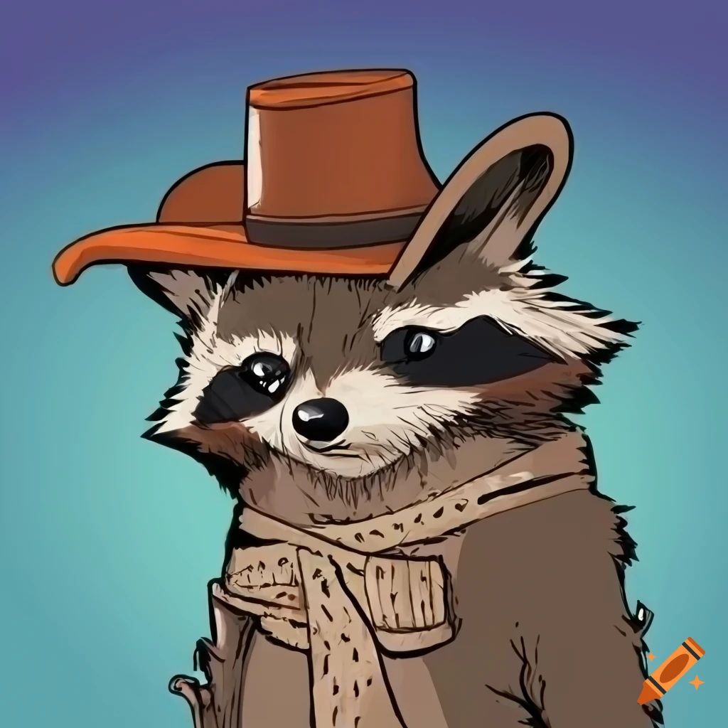 Cartoon raccoon in a space suit with rocket, representing rocketraccoon ...