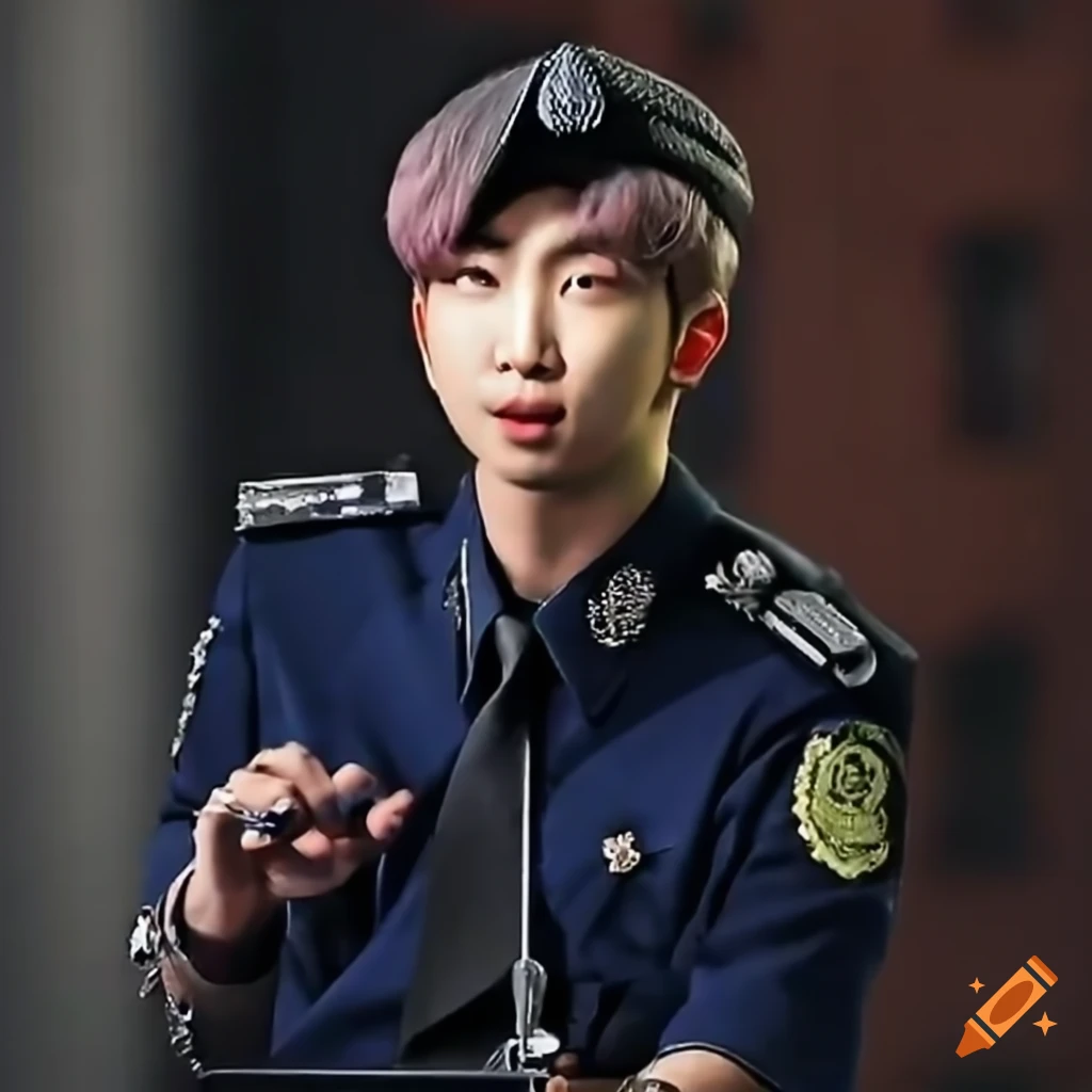 Park jimin from bts dressed as a policeman on Craiyon