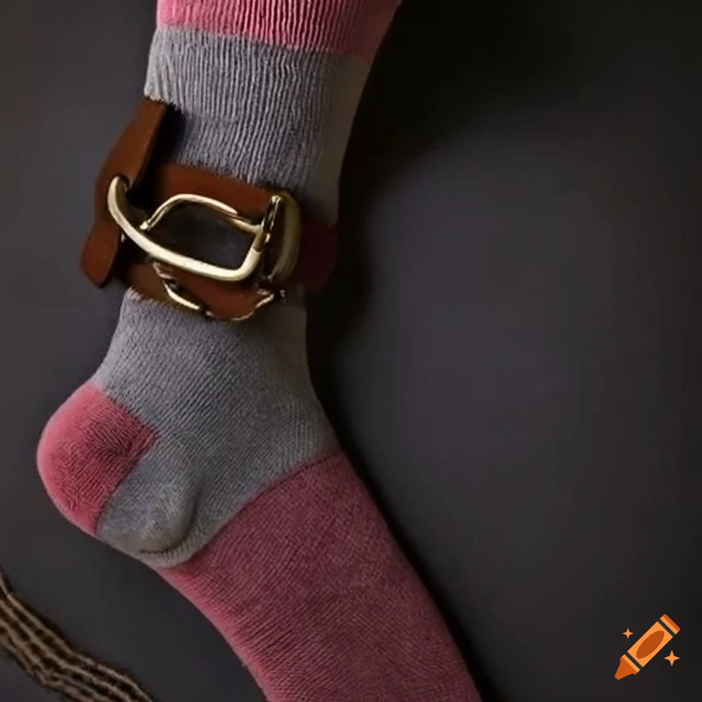 Socks with a stylish buckle design on Craiyon