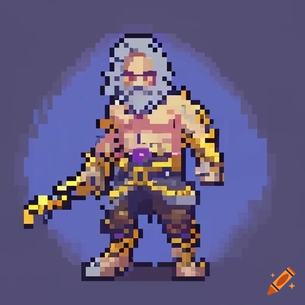 Warrior of chaos, battle stance, facing the right, 2d snes pixel art ...
