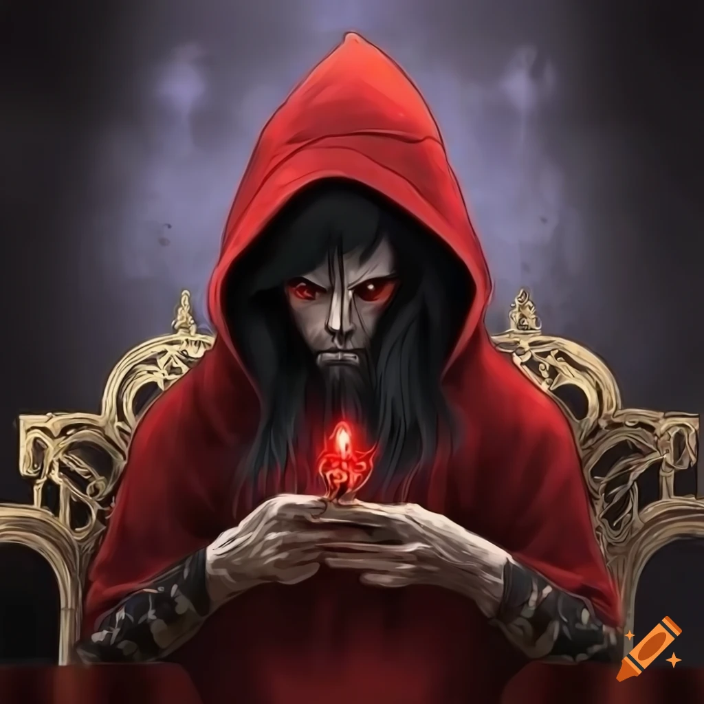 Image of a mysterious magician with red eyes on Craiyon