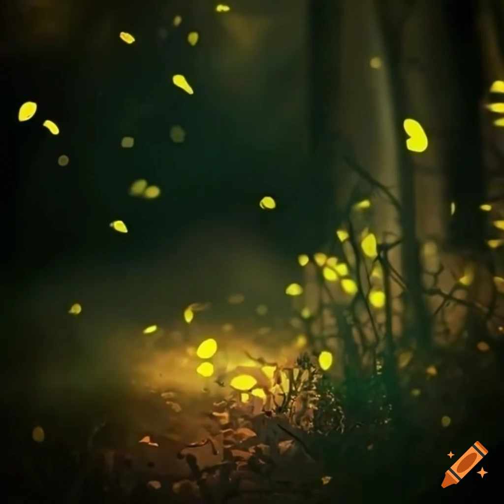 Moonlit garden with fireflies on Craiyon