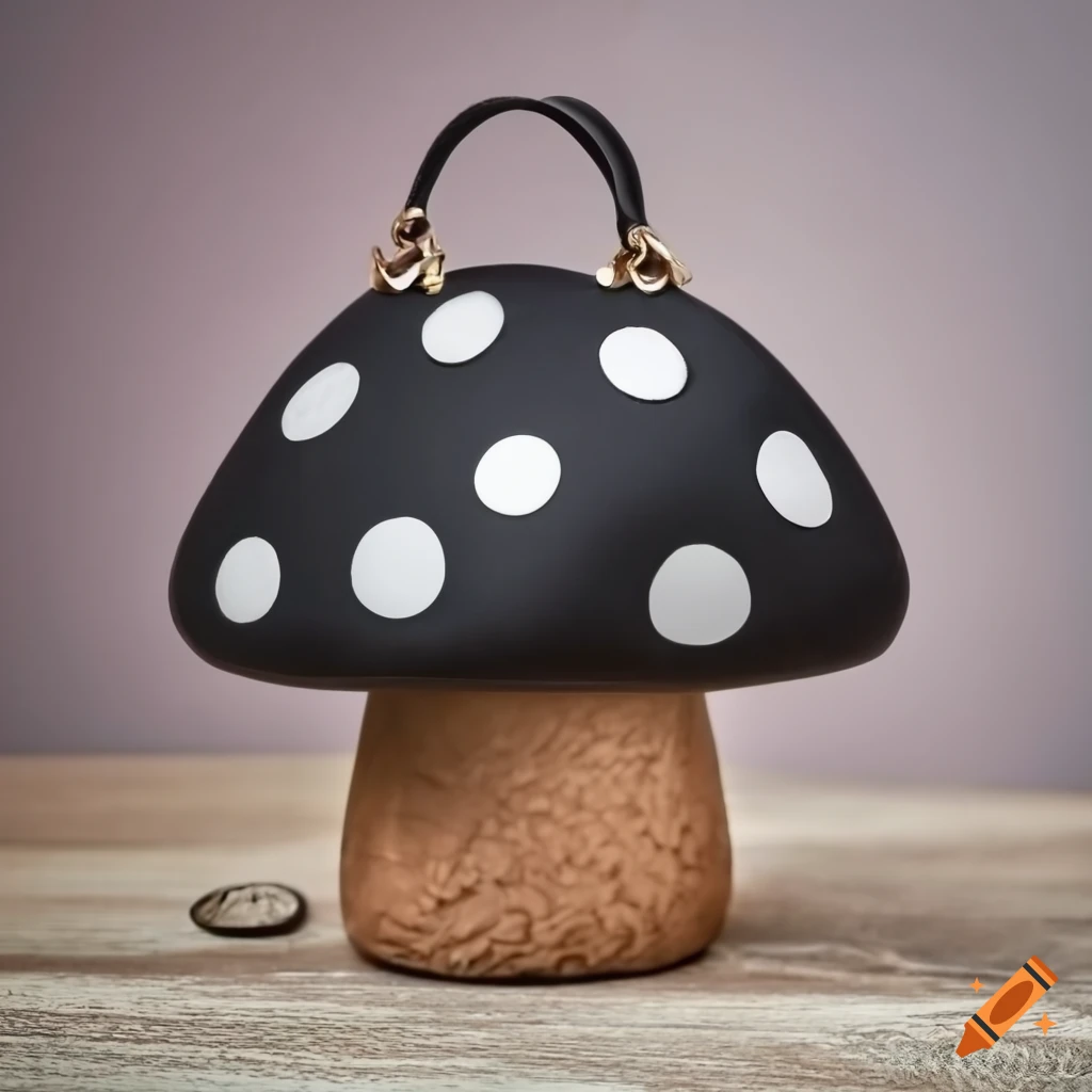 Dark mushroom shaped handbag on Craiyon