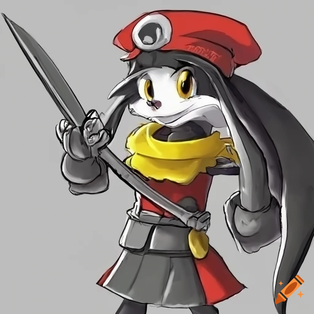 Anthropomorphic squirrel warrior in sanrio artwork on Craiyon