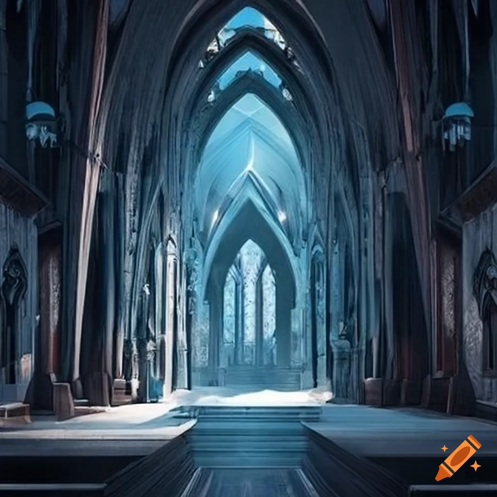 Illusory cabin with cathedral-like architecture on Craiyon