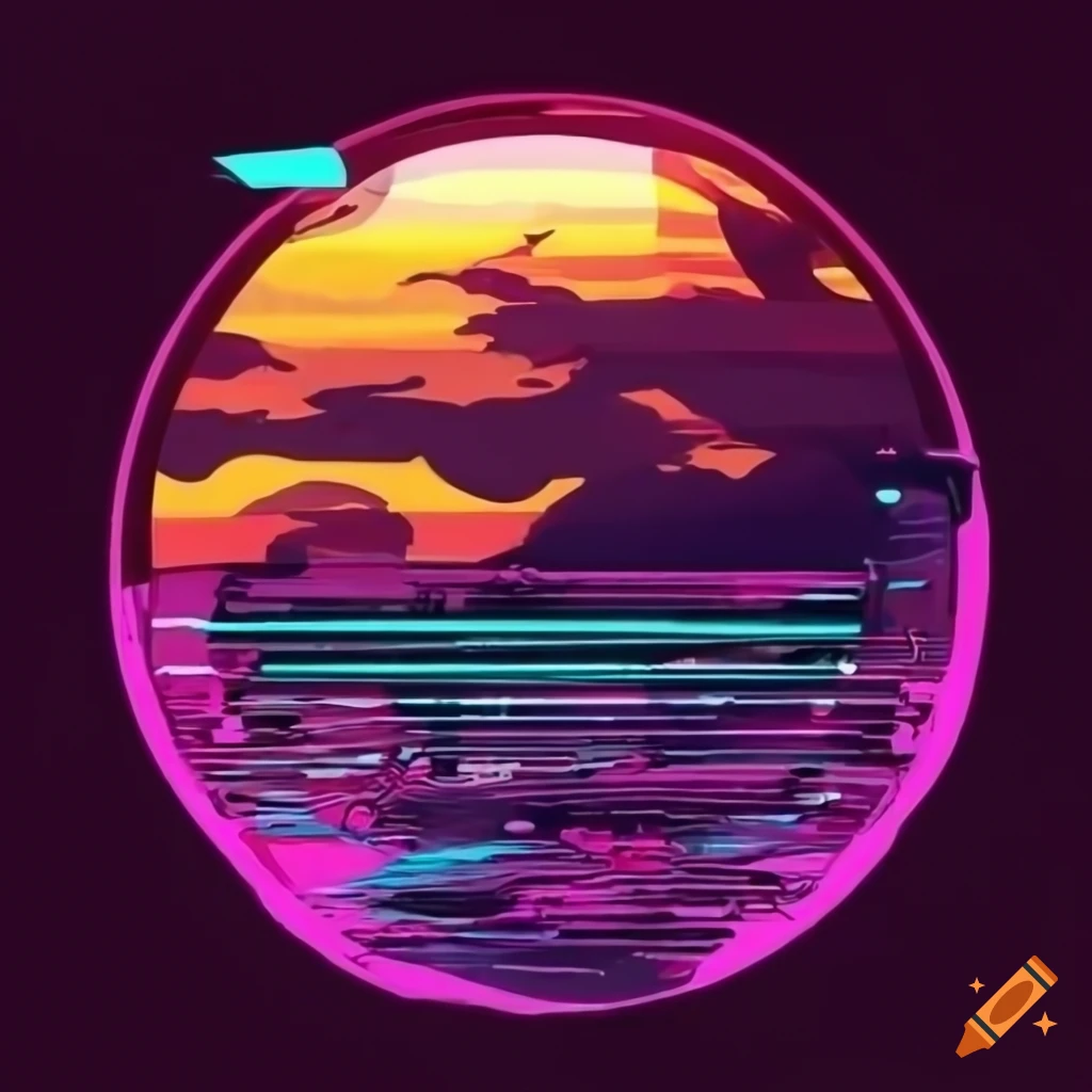 Artwork depicting a cyber mirage on Craiyon