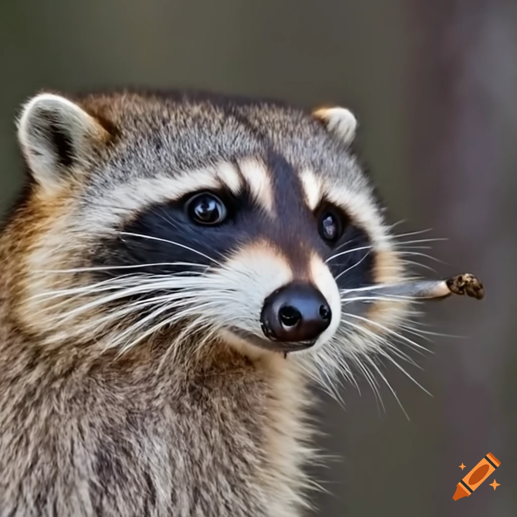 Satirical image of a cool raccoon on Craiyon