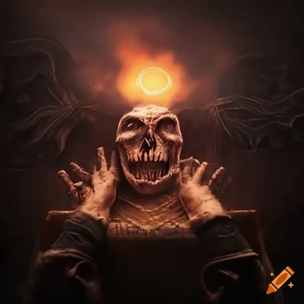 Cryptic book with dark secrets on Craiyon