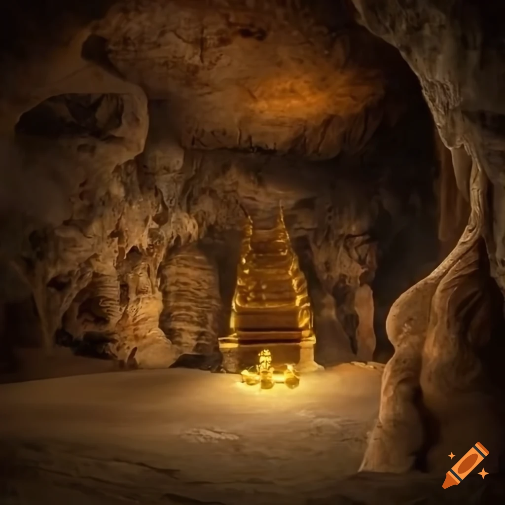Ancient roman cave with gold decoration on Craiyon