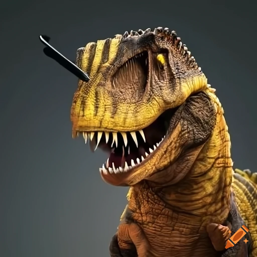 Funny image of a t-rex dressed as a bee on Craiyon