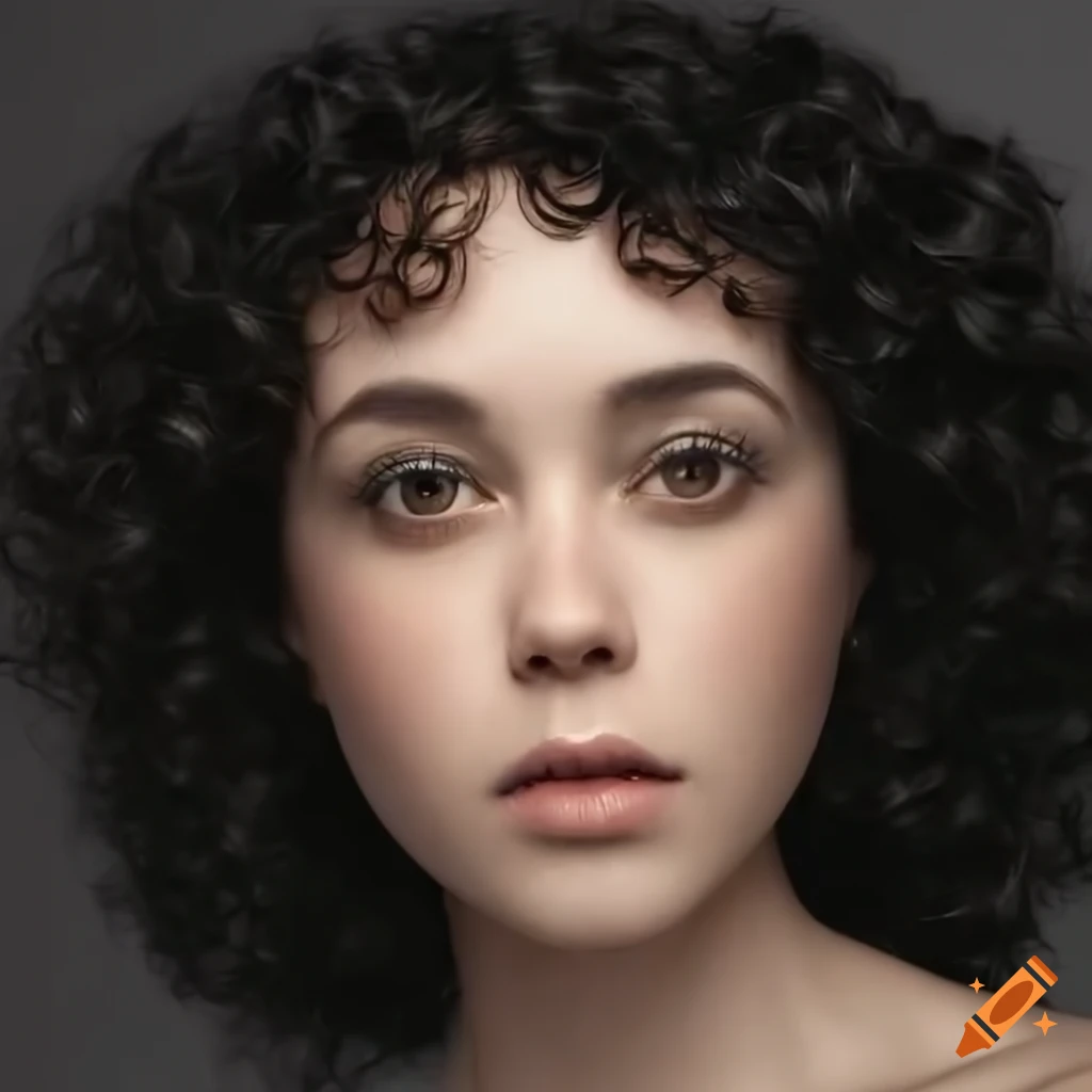 Detailed Portrait Of A Woman With Short Curly Hair On Craiyon