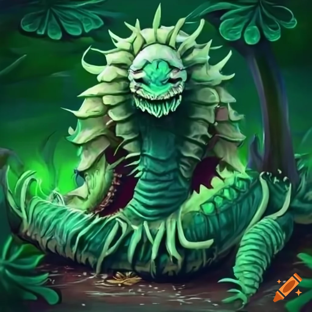 Artwork of a magical plant monster on Craiyon
