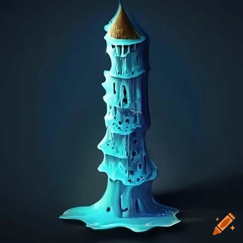 Melting fantasy tower artwork on Craiyon