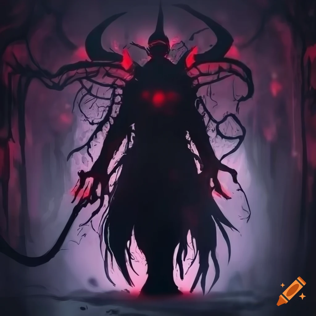 Anime style fighter demon ifrit and elven king on Craiyon