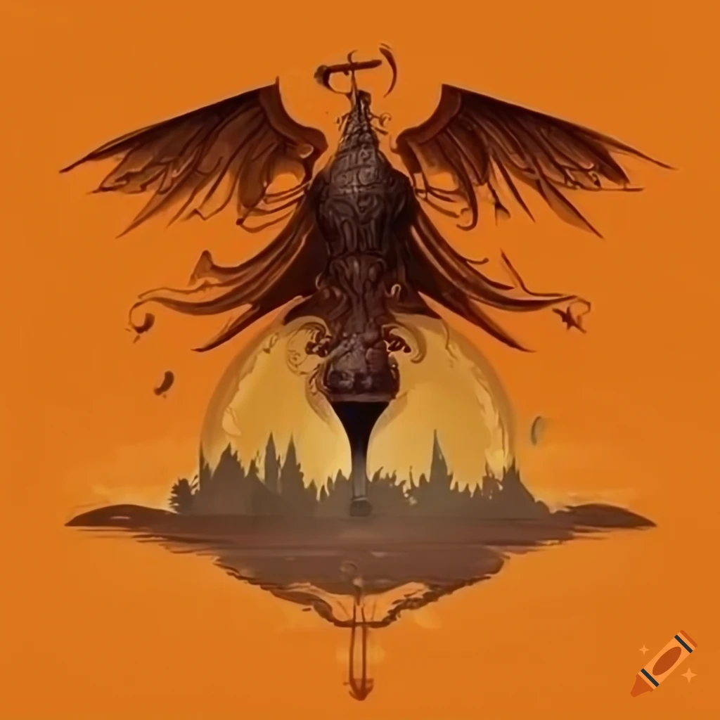 Flag of the archadian empire with arcane symbols on Craiyon