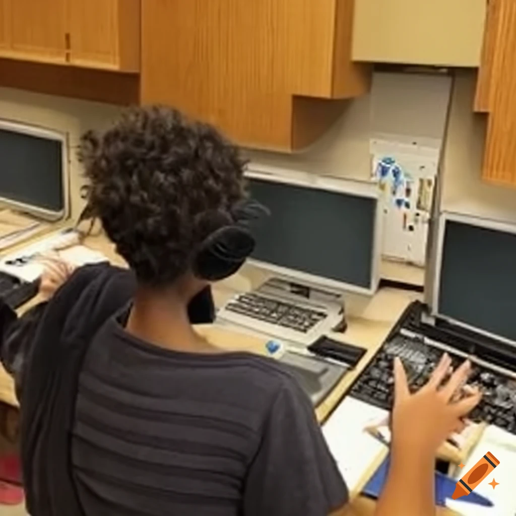 Computer science classroom in bowness high school on Craiyon