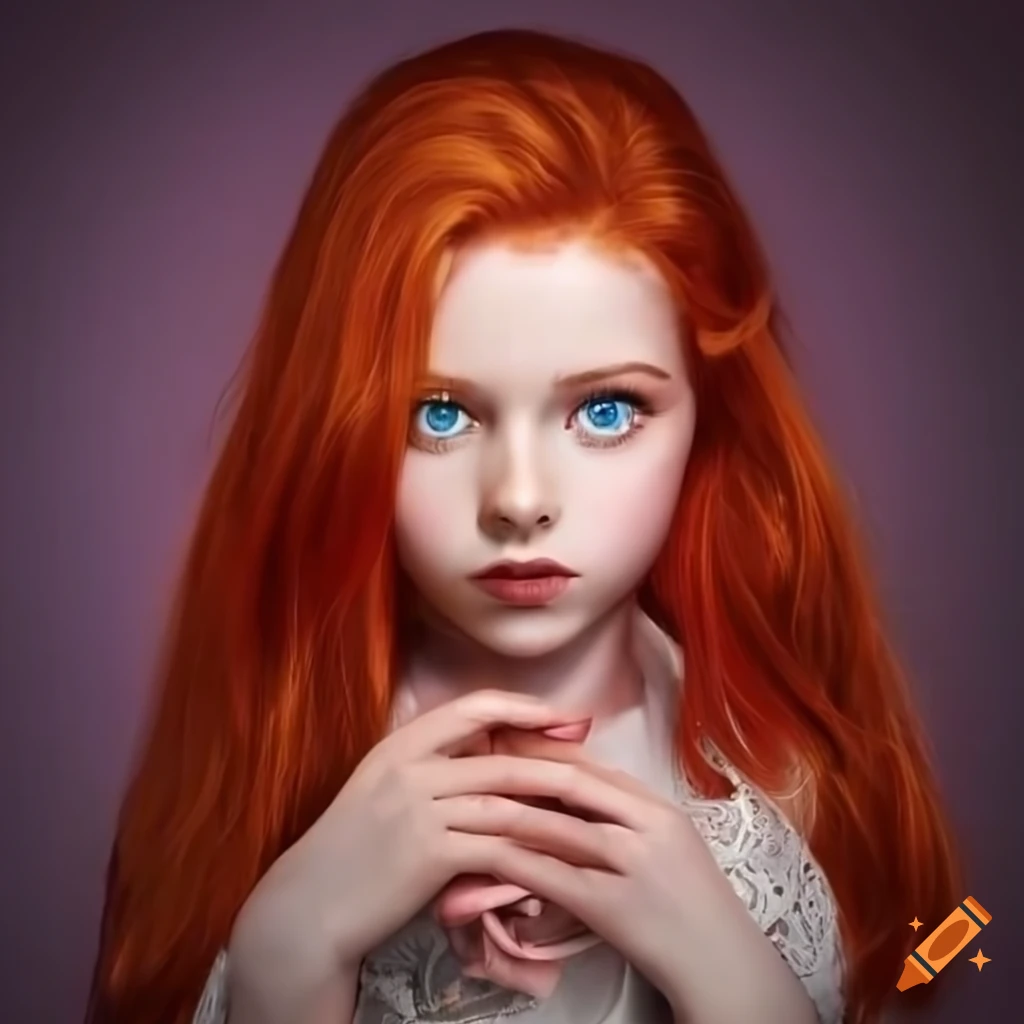 Artwork of a redhead tween elf girl on Craiyon