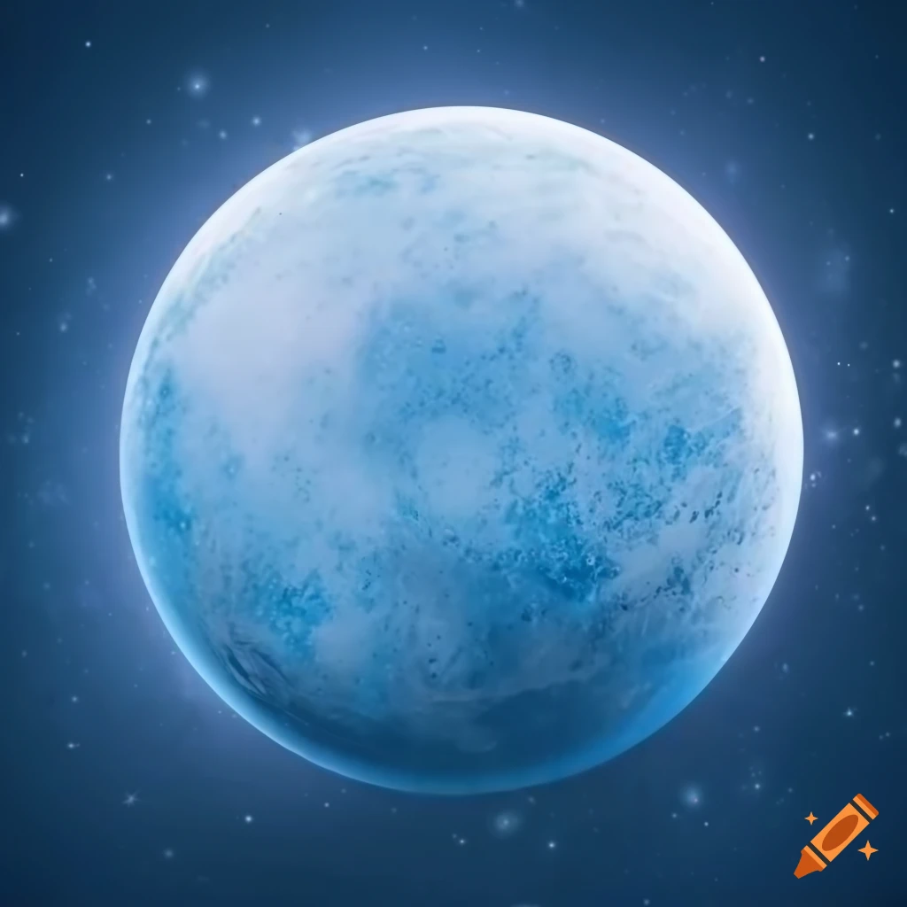Ice planet in a distant galaxy on Craiyon