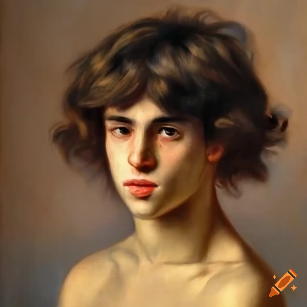 Detailed painting of a confident and powerful male god on Craiyon