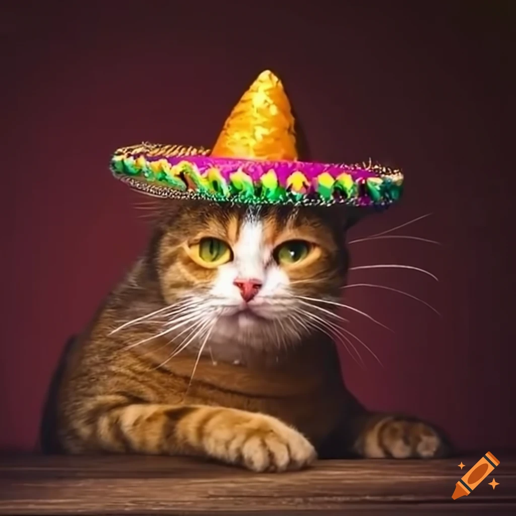 Chubby cats playing poker in sombreros on Craiyon